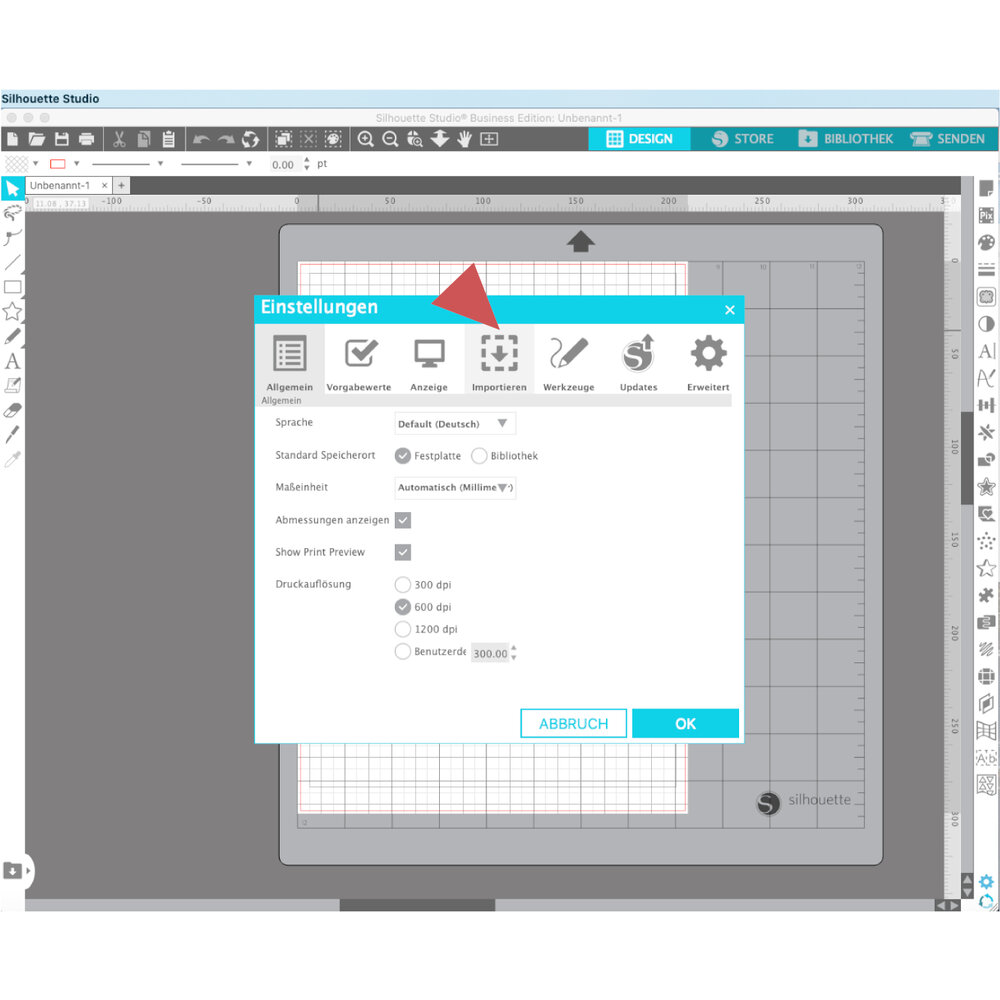 Open DXF file in Silhouette Studio at its original size