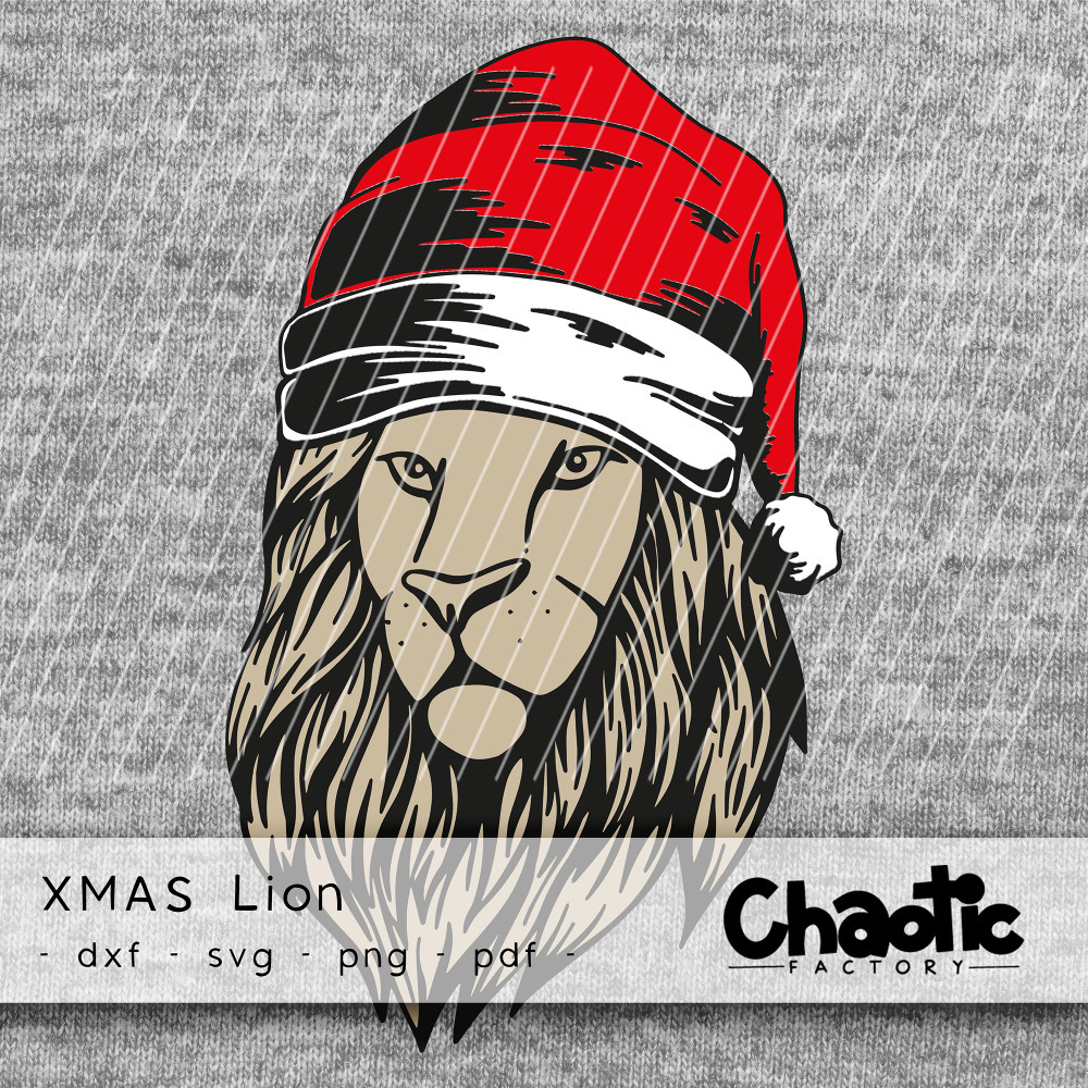 Plotterdatei XMAS Lion - dxf - svg - png - pdf