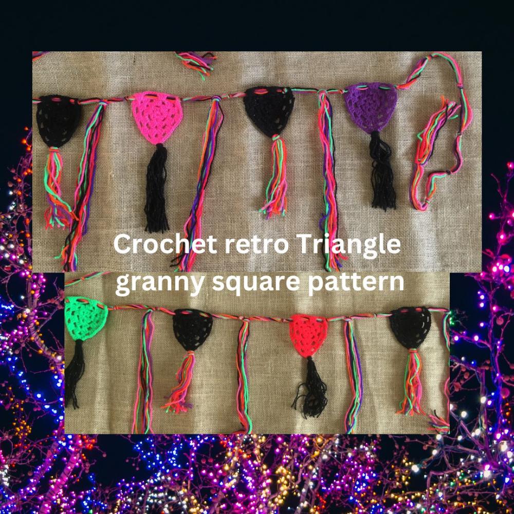 Triangle granny square Bunting easy Crochet pdf