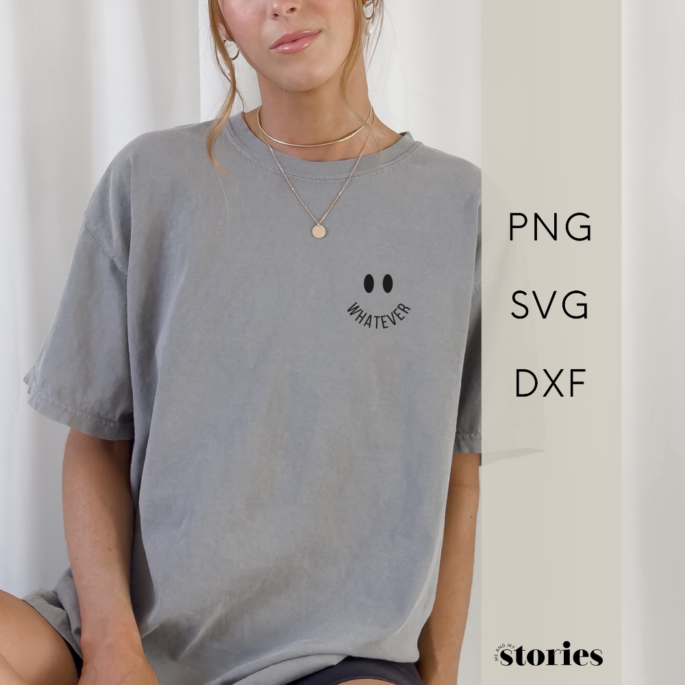 Plotterdatei "Whatever Smiley" | Schriftzug | svg dxf png