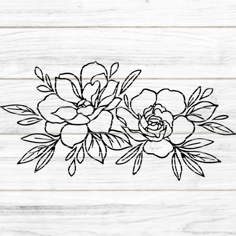 Two roses Cutting file SVG DXF FCM