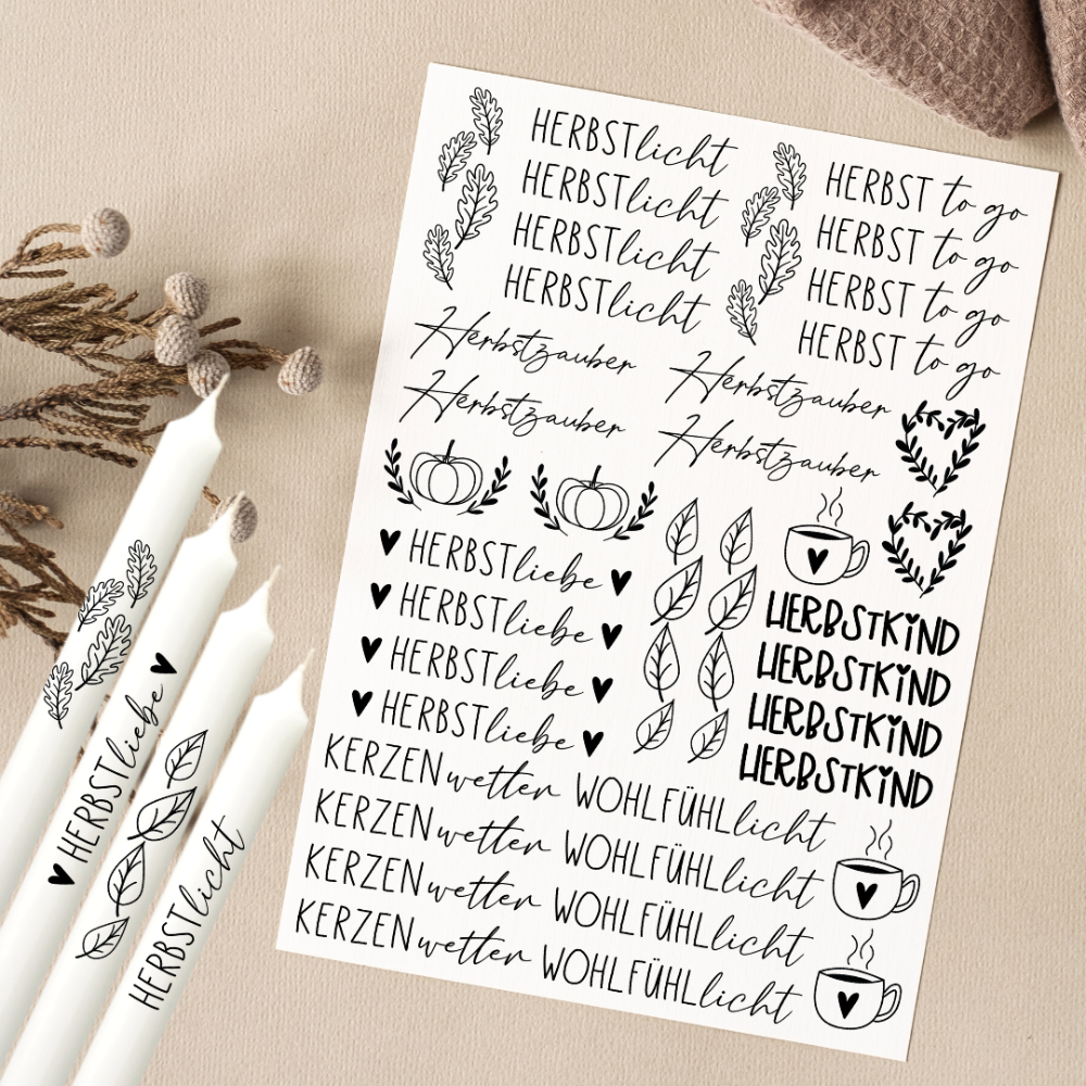 Kerzentattoo "Herbst" Herbstlicht Herbstzauber Herbstkind