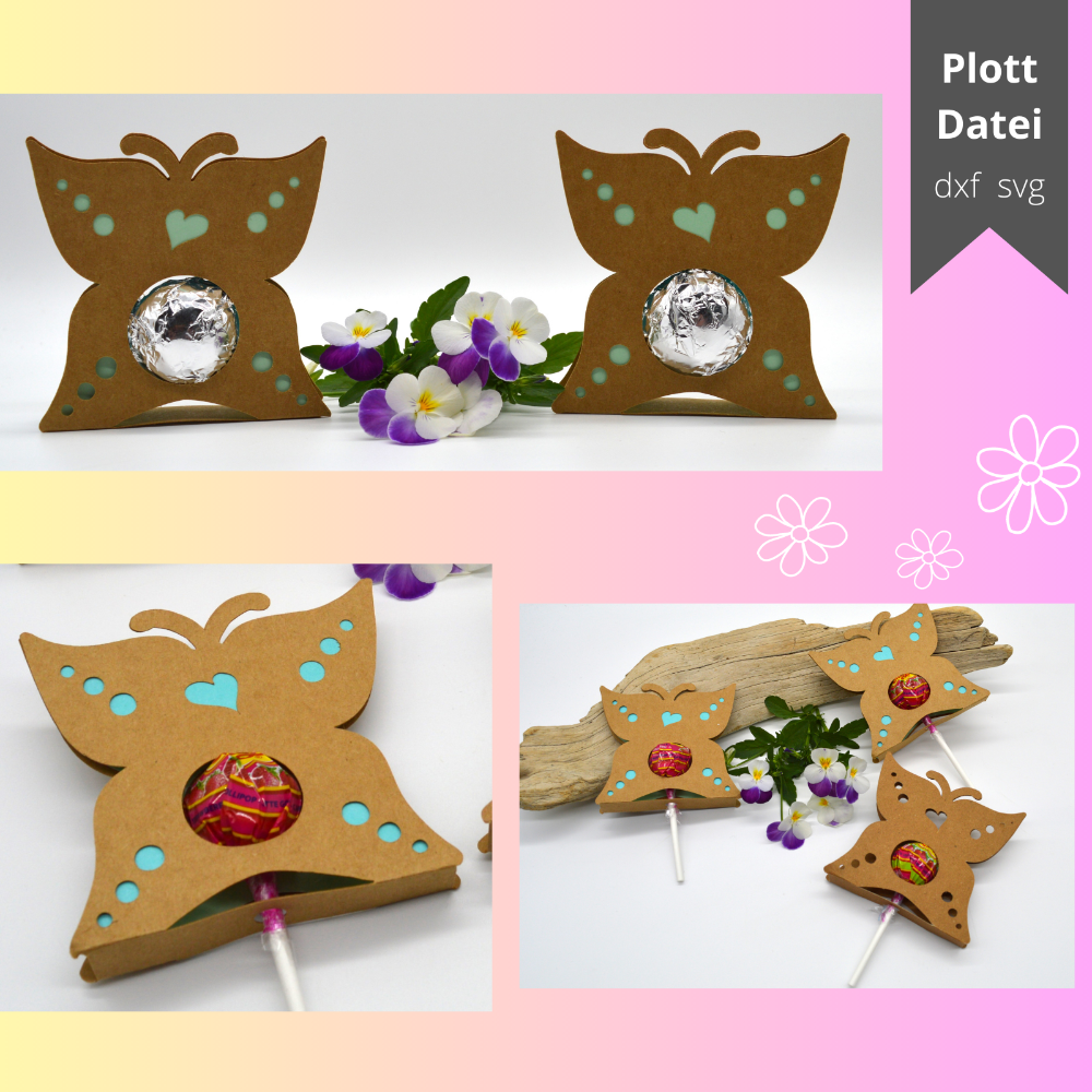 Plotterdatei Schmetterling für Lutscher Schokokugeln