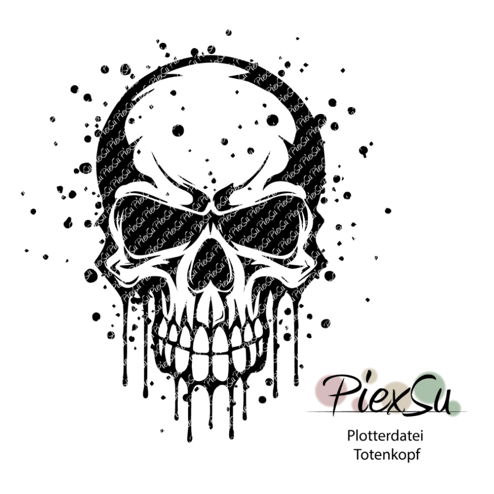 Plotterdatei - Totenkopf - dxf svg jpg png PiexSu