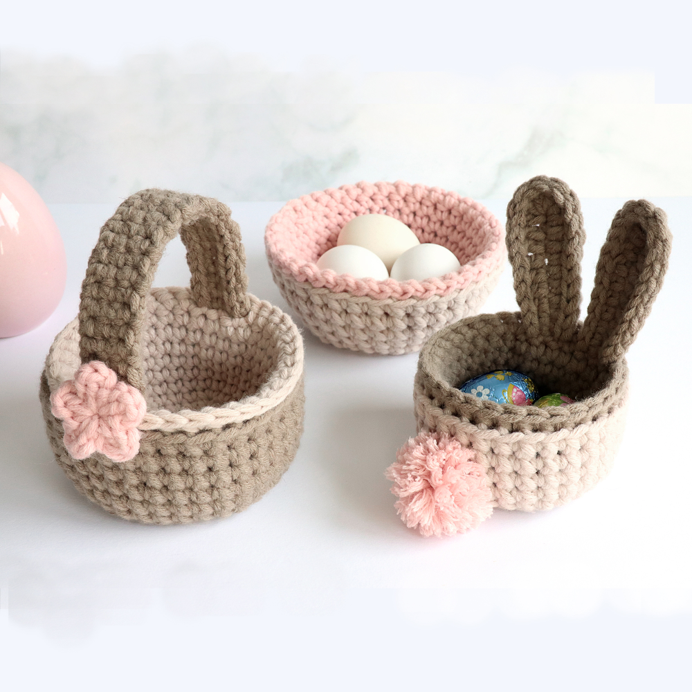 Bunny Basket, Handled Basket and Nest in 2 Sizes