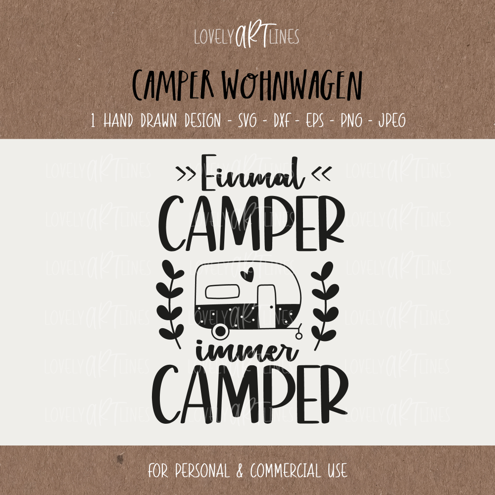 Plotterdatei "Camper Wohnwagen" SVG Design