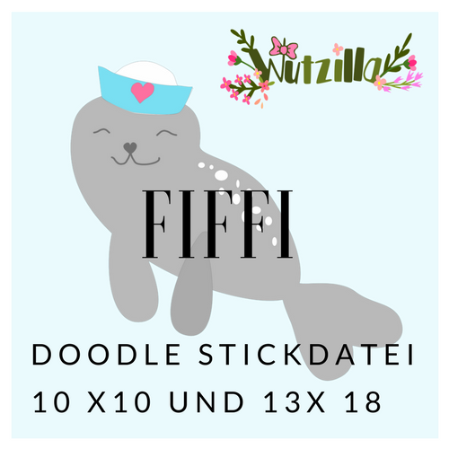 Doodle Stickdatei Fiffi die Robbe