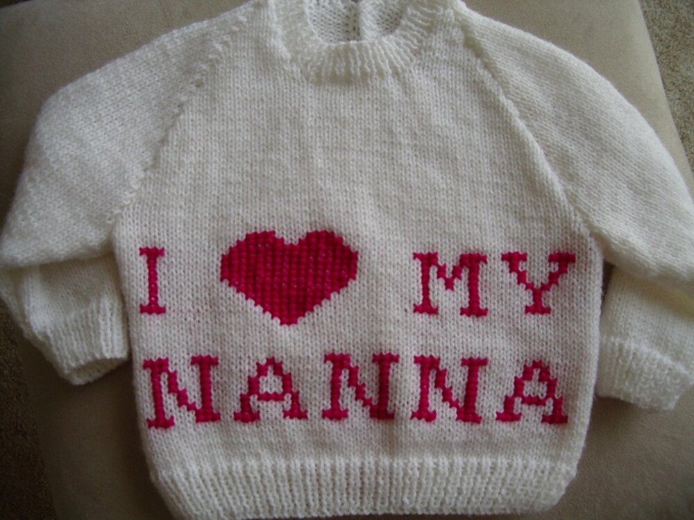 Child’s “I ♥ My Nanna” jumper - knitting pattern