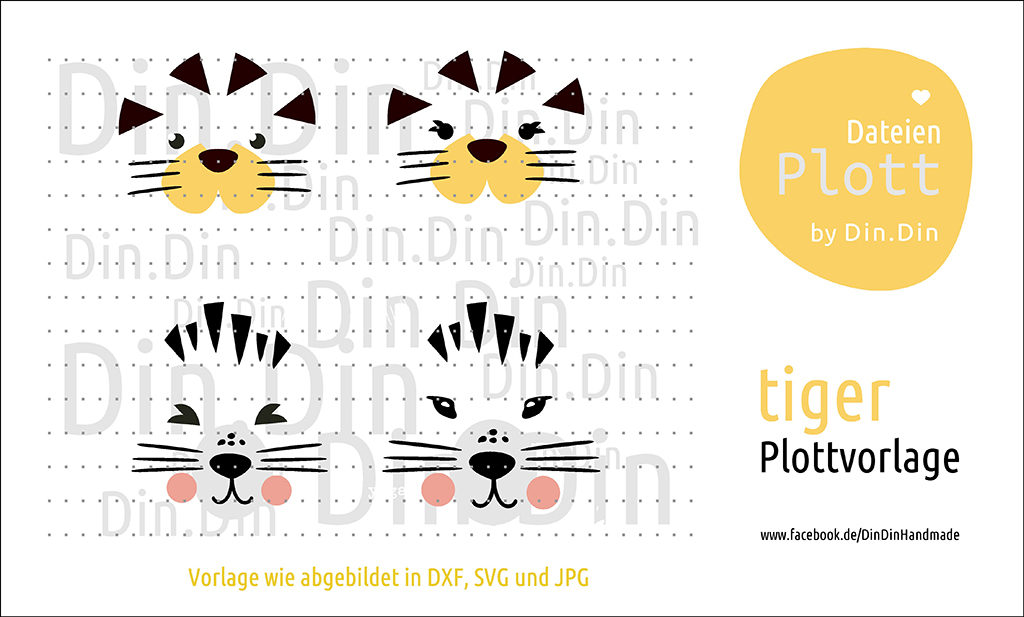 Plottvorlage Plotterdatei "Tiger - Tierkopf"