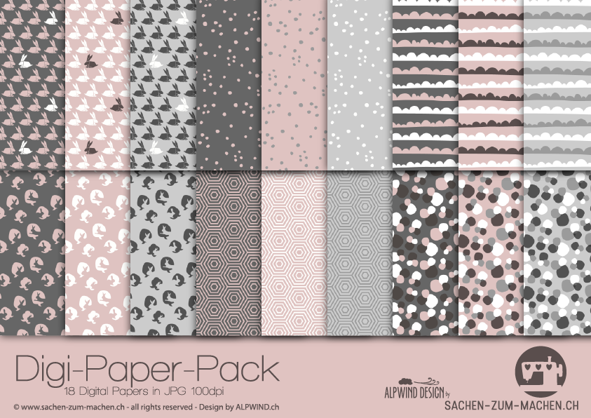 Digi-Paper "Bunny1" (dusky pink)