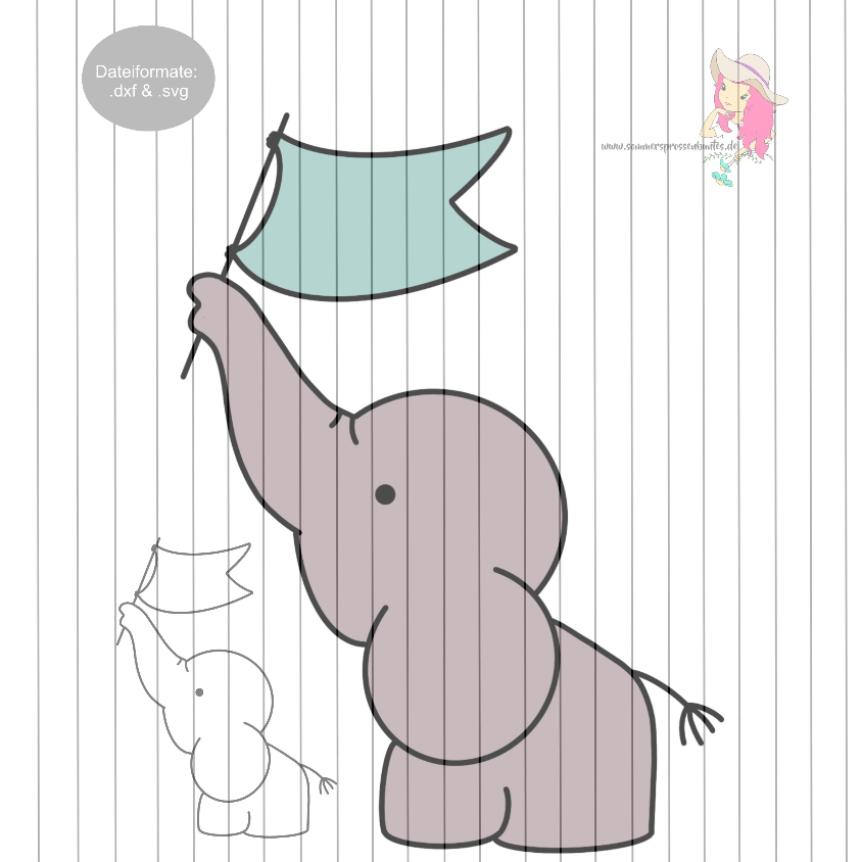 Plotterdatei elefant_mit_flagge