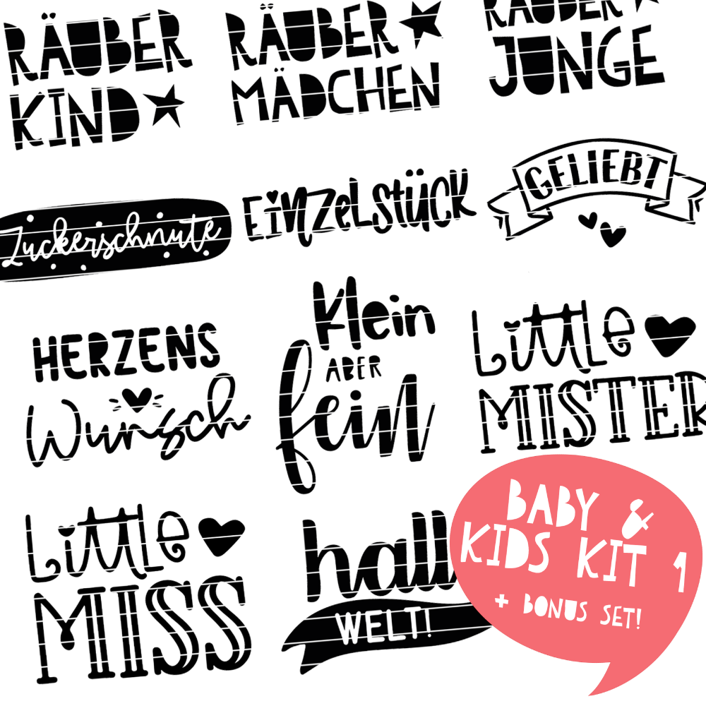 Plotterdateien für Babys & Kids SET 1 | SVG u. DXF