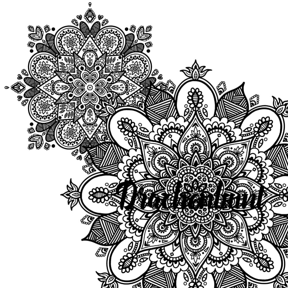 Plotterdatei Plott Mandala 2er Set rund Blume und Stern