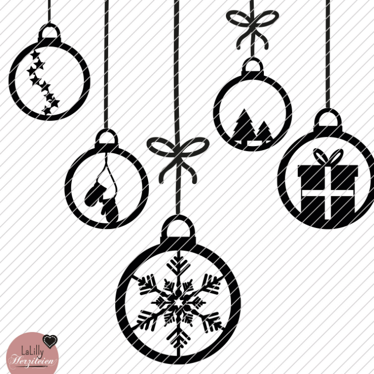 Plotterdatei-Set Weihnachtskugeln "Winter"