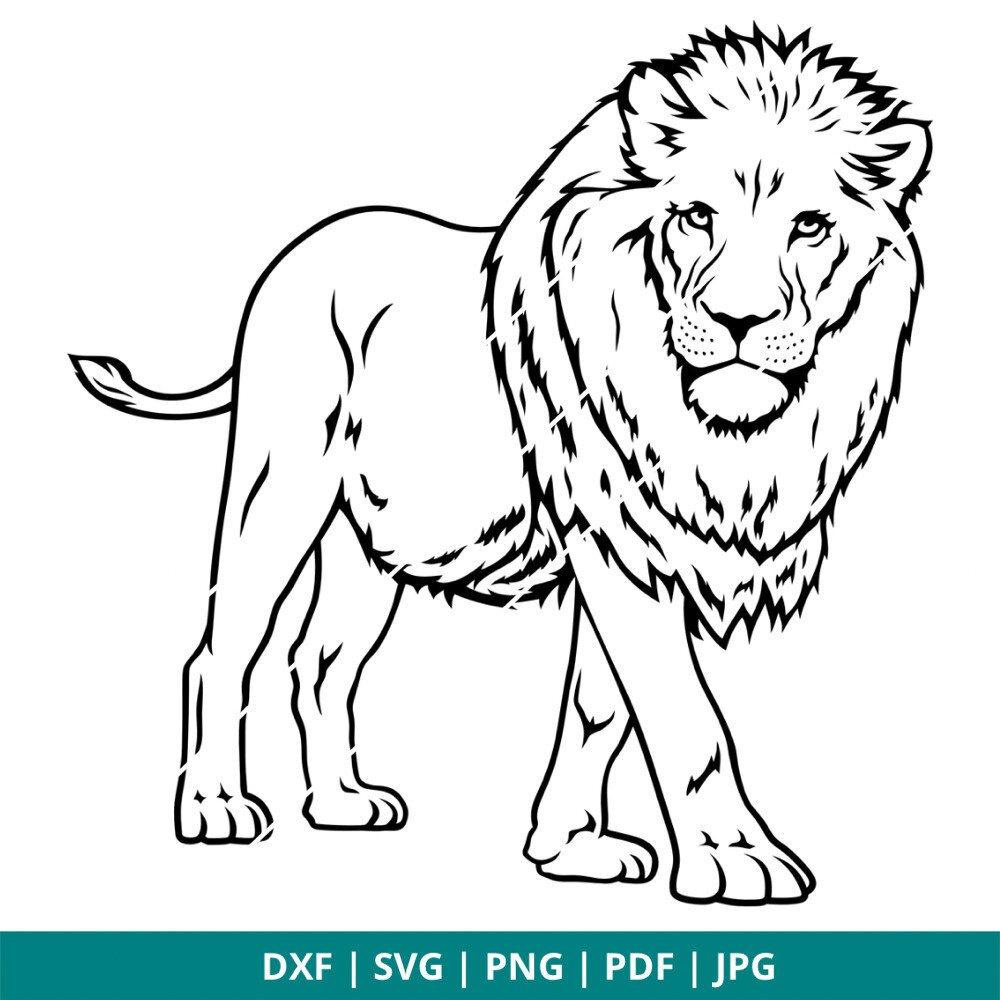 "Lion" DXF SVG JPG PDF PNG