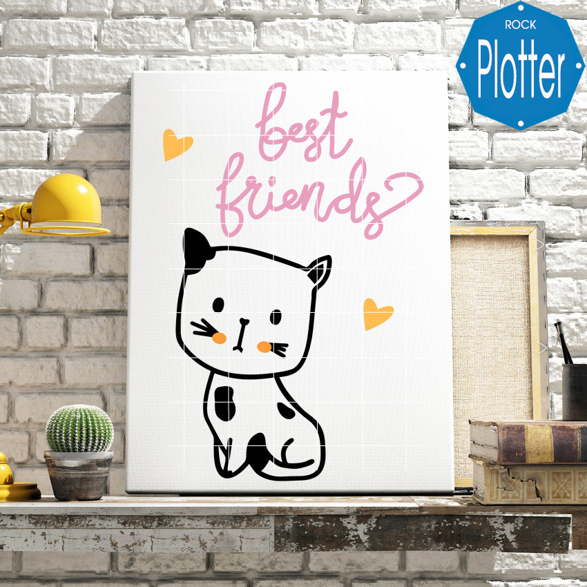 Plotterdatei Katze best friends beste Freunde cat 1088